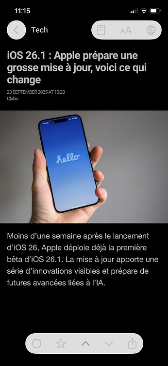 iOS 26.1 : Apple prépare une grosse mise à jour, voici ce qui change